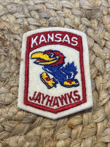 Kansas Jayhawks PATCH Rare 70s 80s 4” Sew On Logo Hat Bag Felt KU ...