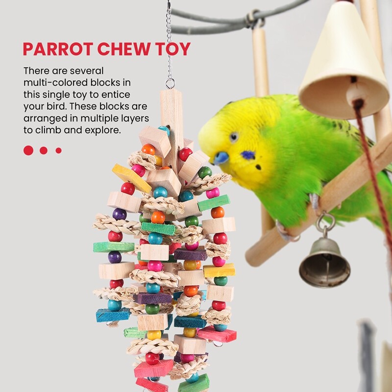 Parrot Chewing Toy - Bird Parrot Blocks Tearing Toy Bird Cage Bite To ...