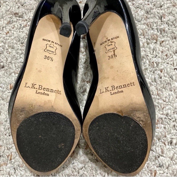 L.K. Bennett Sledge Patent Platform Heels Black Size 36.5 | eBay