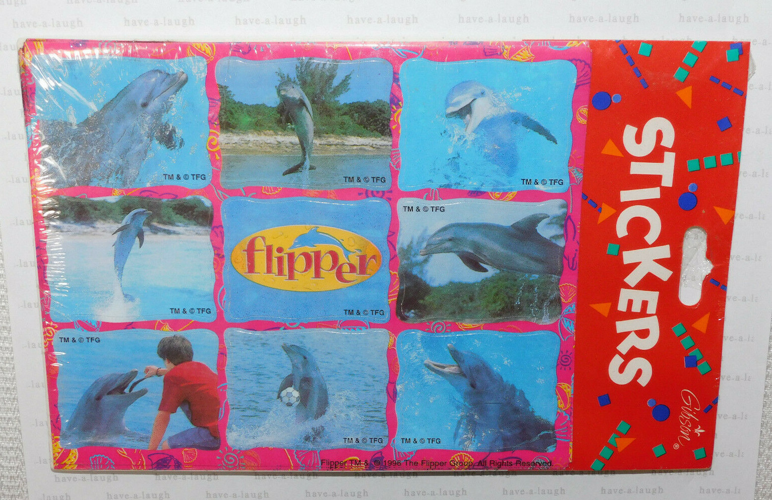 Vintage 1996 Gibson Greeting Movie Sticker Sheet Set FLIPPER Dolphin ...