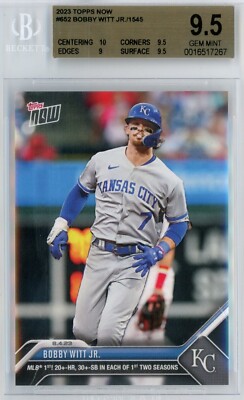 2023 TOPPS NOW MLB #652 BOBBY WITT JR. - BGS GEM MINT 9.5 with 10! | eBay