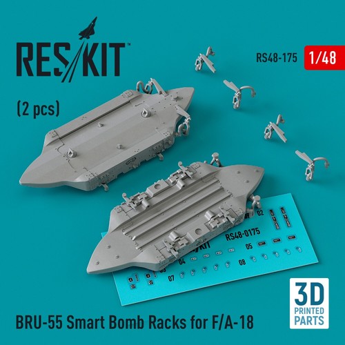 BRU-55 Smart Bomb Racks for F/A-18 2pcs 1 48 ResKit RS48-0175 for ...