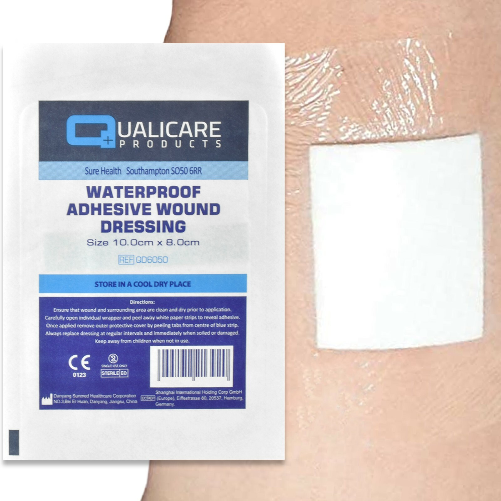 5 x LARGE 10cm x 8cm WATERPROOF ADHESIVE WOUND DRESSING PADS First Aid ...