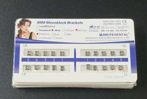 20 Sets Dental Orthodontics MIM Monoblock Brackets Mini Edgewise 022 no ...