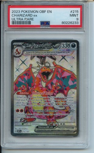PSA 9 Charizard ex 215/197 Obsidian Flames OBF Pokémon Card 2023 ...