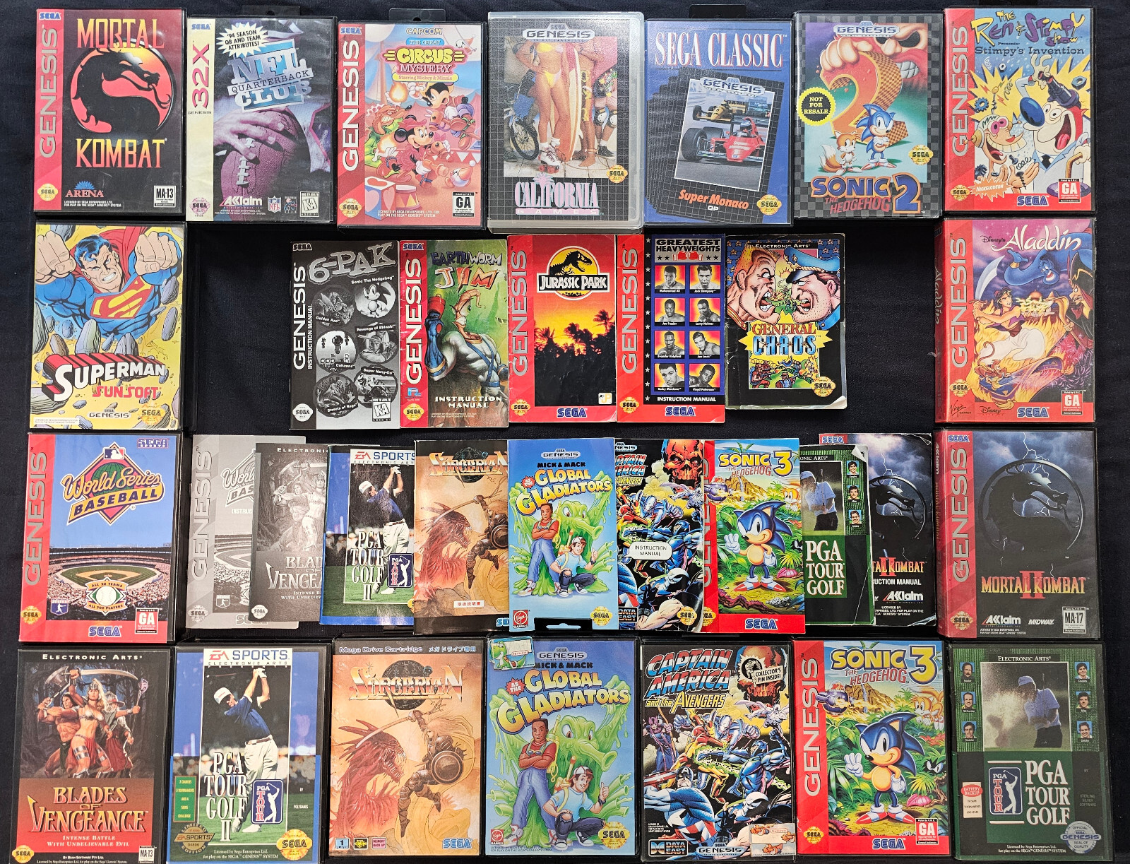 Lot of 18 Sega Genesis Game Cases and 14 Manuals NO GAMES | eBay