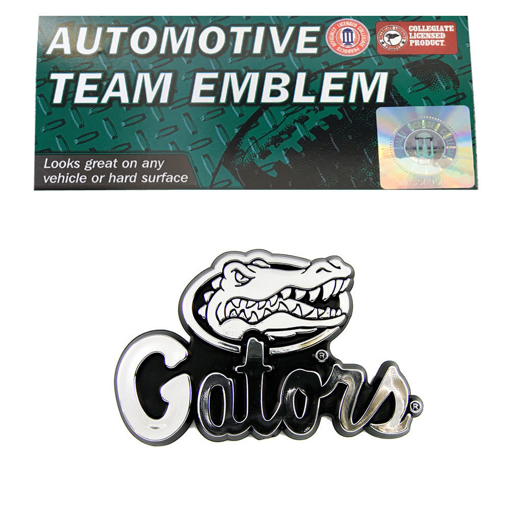 NCAA Florida Gators Plastic Chrome Emblem Decal Size Aprx. 3 3/4 x 2 1/ ...