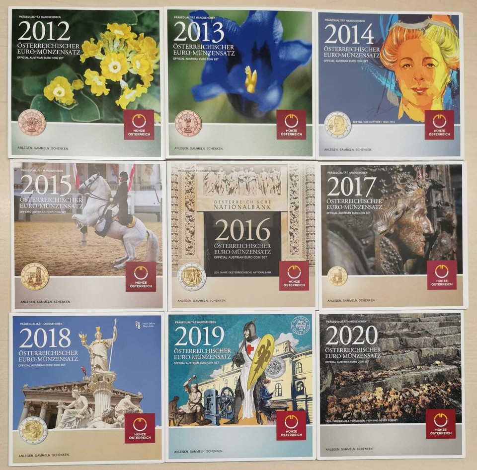 Austria Euro Coin Set Brilliant Uncirculated (Choose From 2002 - 2020 ...