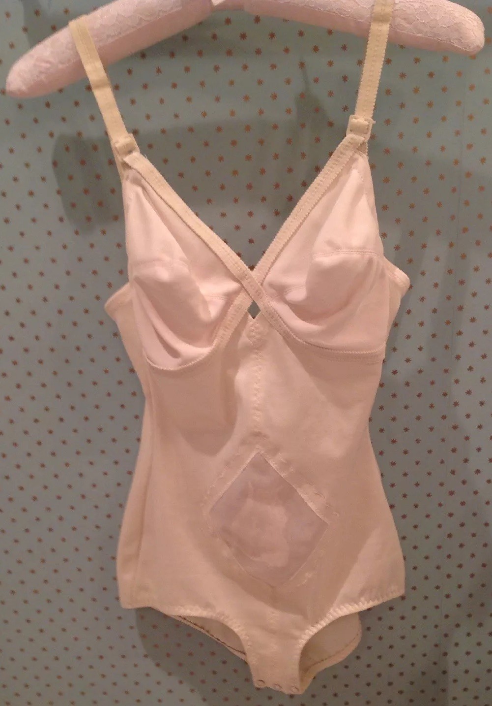 Exquisite Form Vintage Corset 36C Nude Body Shaper Pin Up Bustier Snap ...