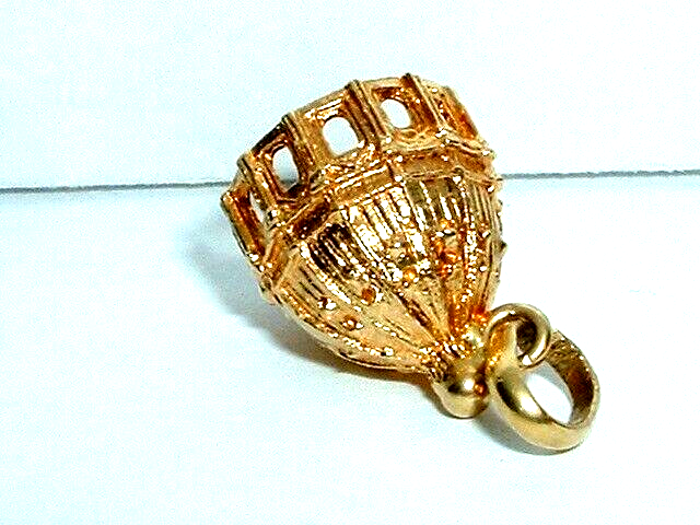 18k YELLOW GOLD ST. PETER'S BASILICA DOME VATICAN ITALY PENDANT CHARM ...