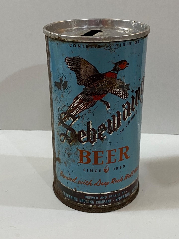 Sebewaing Brewing Co Blue Pull Tab Steel Beer Can w/Pheasant~BW397 | eBay