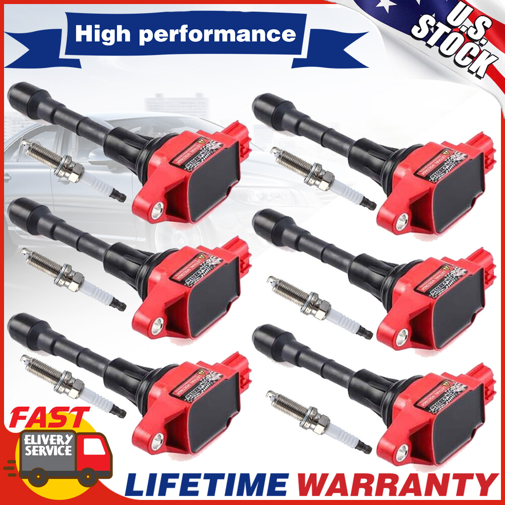 6 Ignition Coils & Spark Plug For Nissan Maxima Murano Pathfinder ...
