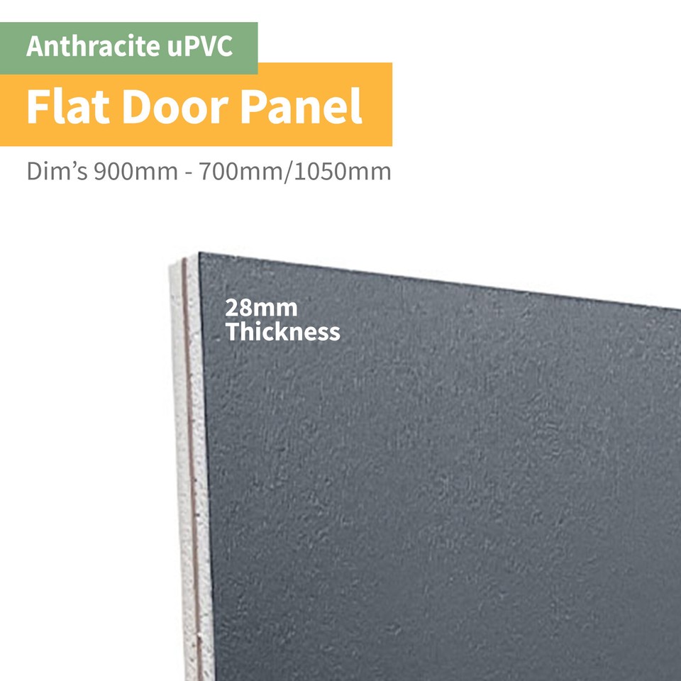 uPVC Door Panel Anthracite Grey Flat Infill Grained Sheet Reinforced ...