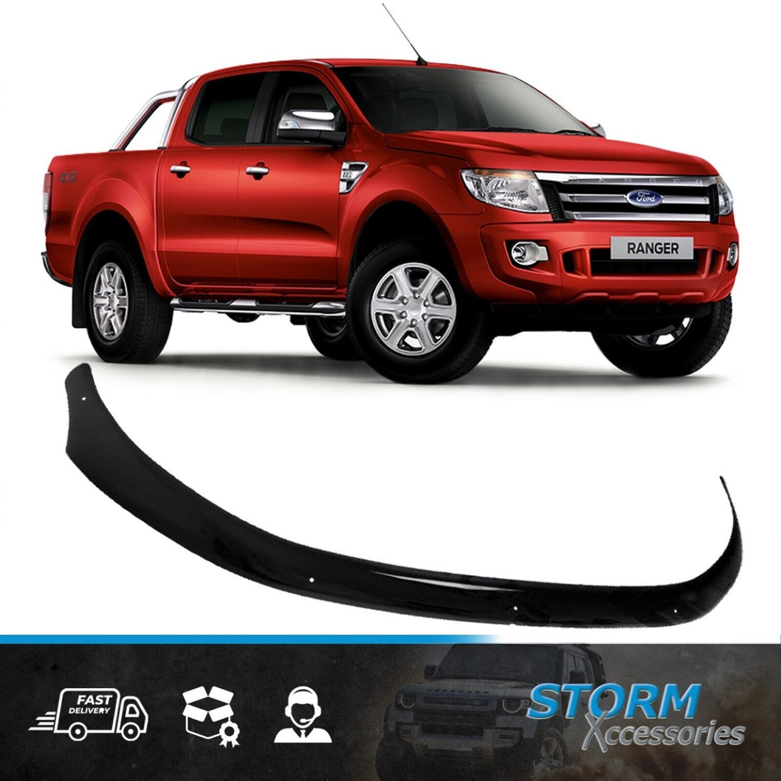 STX FRONT BONNET GUARD PROTECTOR BUG SHIELD VISOR FOR FORD RANGER T6 ...