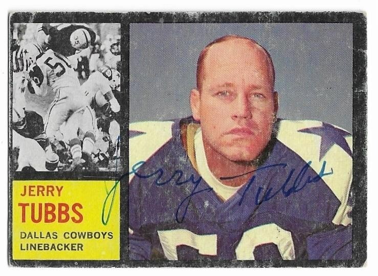 JERRY TUBBS 1962 Topps Signed Autographed Football card #45 Dallas ...