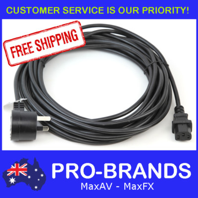 10m Piggyback IEC Plug 1.0mm Power Cable Lead Cord Jug Black Piggy Back ...