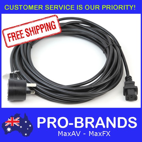 10m Piggyback IEC Plug 1.0mm Power Cable Lead Cord Jug Black Piggy Back ...