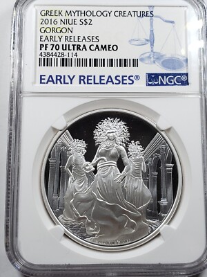 2016 Niue $2 Gorgon Greek Mythology NGC PF 70 Ultra Came Early Releases ...