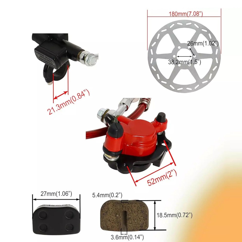 Hydraulic Brake Kit for Baja Doodlebug DB30 Mini Bike 180mm Disc ...