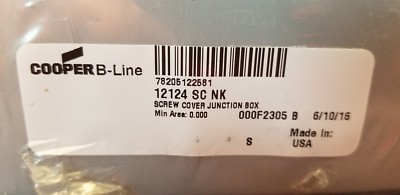 Cooper B-Line 12124 SC NK screw cover junction box | eBay