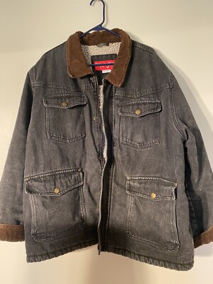 Wrangler Coat men's 4XL/4XG black denim barn style W/sherpa lining, | eBay