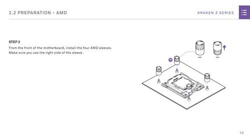NZXT Kraken AM5 Bracket Kit- X31 X41 X42 X52 X53 X61 X62 X63 X72 X73 ...