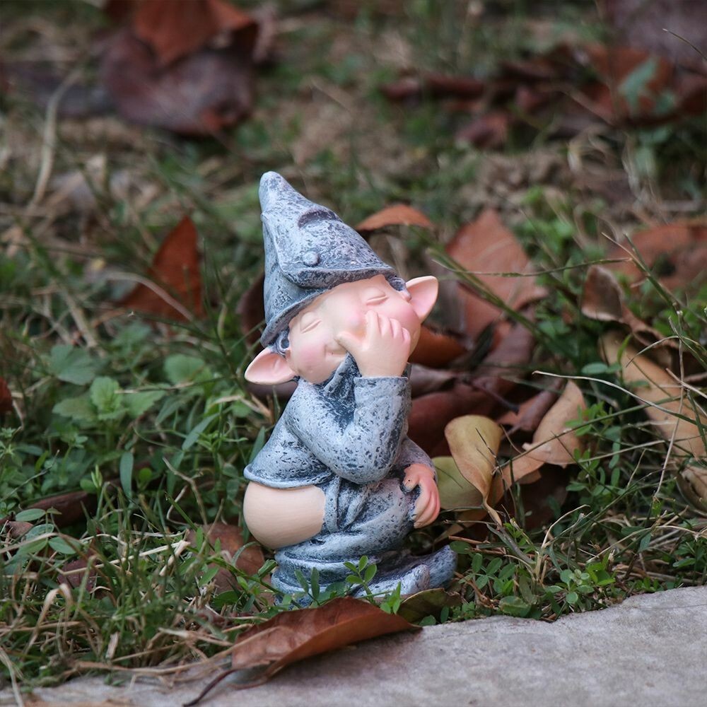 Pooping Naughty Gnome Miniature Statue Funny Resin Dwarf Home Garden ...