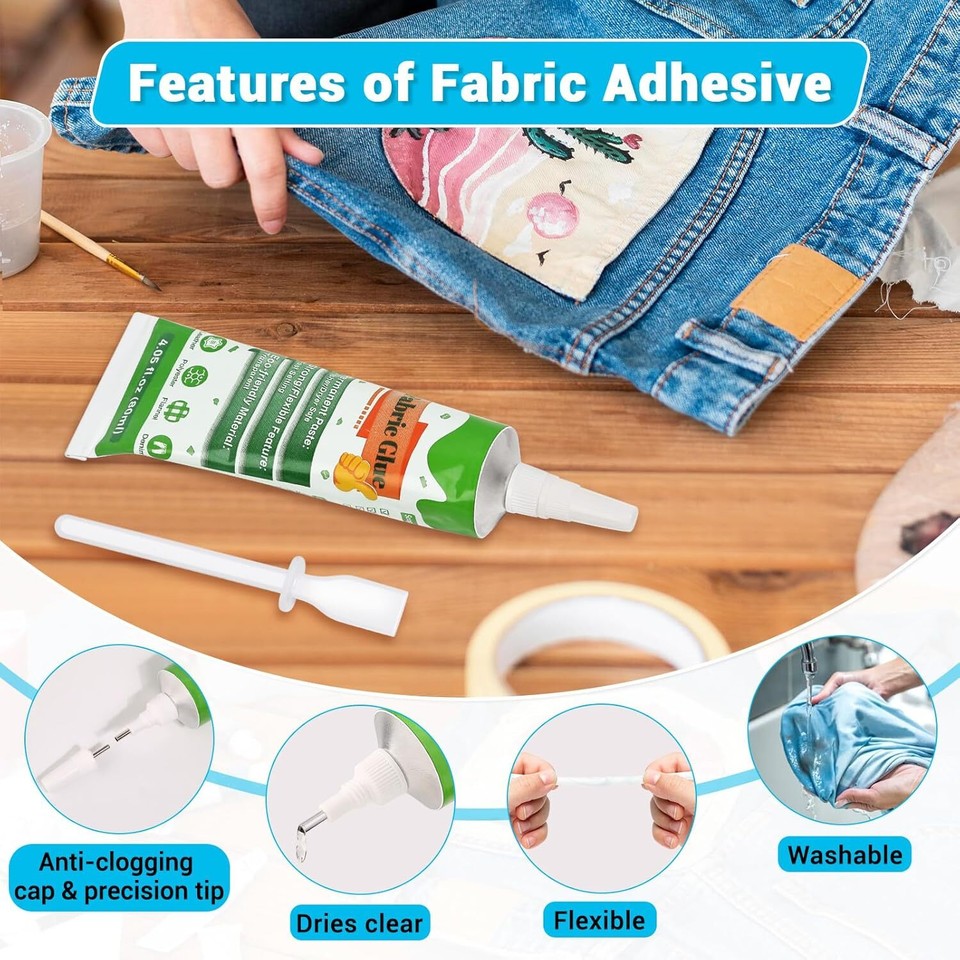 Fabric Glue Mighty Mend it Fabric Glue Permanent Clear Washable ...