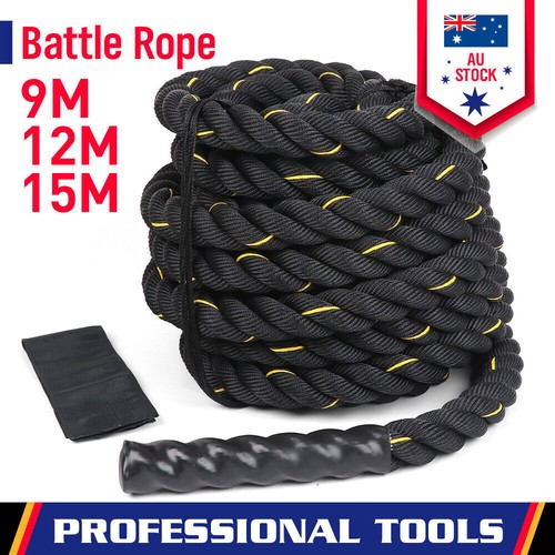 9M, 12M, 15M Home Gym Battle Rope Battling Strength Training Exercise ...