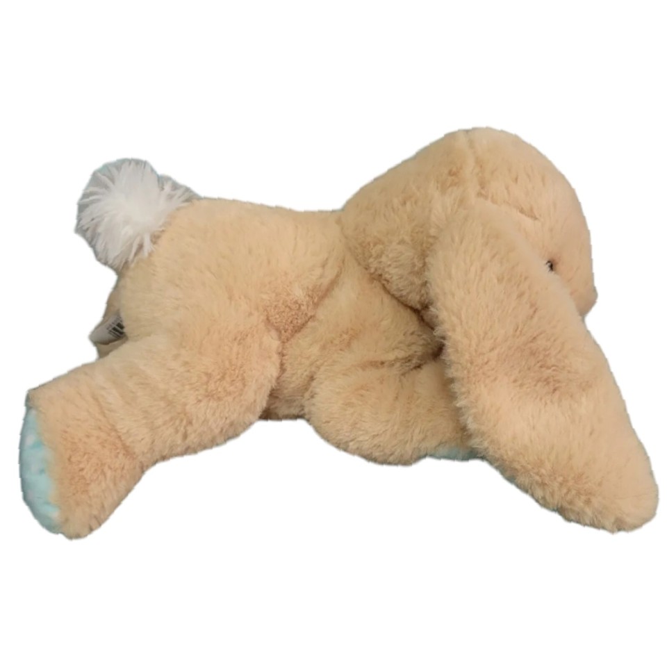 Dan Dee Tan Plush Bunny Rabbit Blue Inner Ears & Paws With White Polka ...