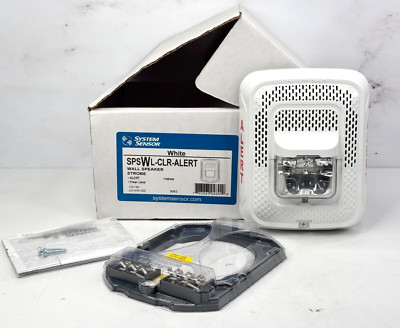 ⚓New/Open Box System Sensor spsWL-CLR-Alert White Wall Speaker Strobe⚓ ...