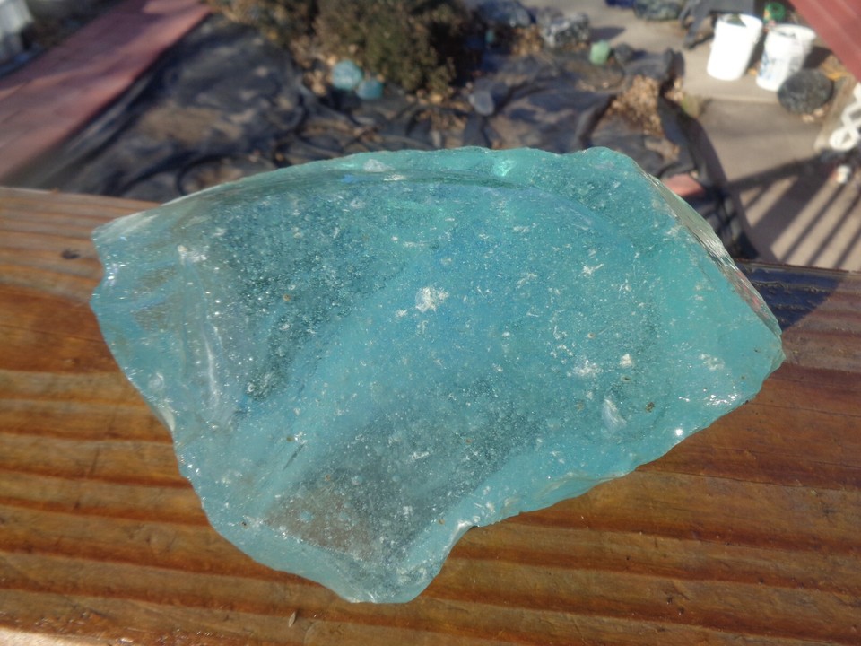 Glass Rock Slag Pretty Aqua/Ice Blue Bubbles 41.0 lbs UU34 Landscaping ...