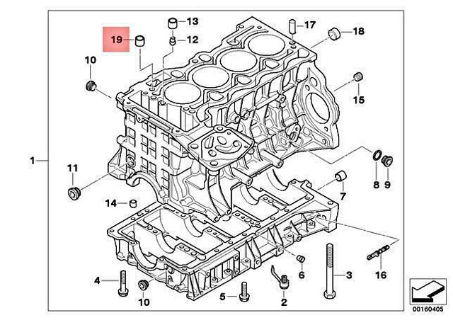 OEM BMW E60N E61N E81 E83N E85 E87 E90 ENGINE BLOCK DOWEL 11117570268 ...