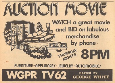 1978 WGPR DETROT TV AD ~ GEORGE WHITE hosts AUCTION MOVIE & BID ON ...
