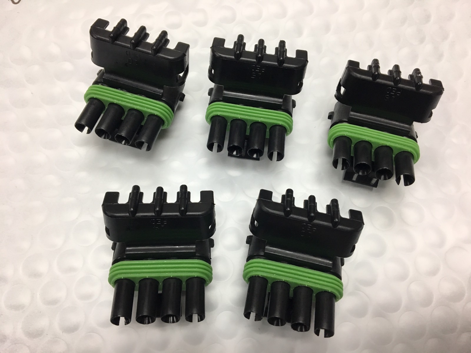 Lot of 5 Delphi 12015797 Weatherpack Connector 4 Pin Male Tower Housing ...