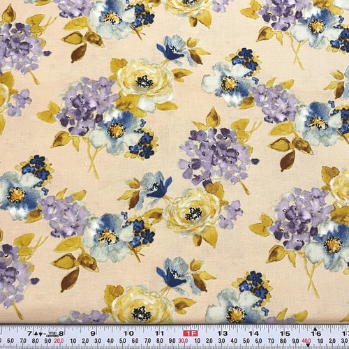 Midnight Rendezvous by Henry Glass Floral Beige Cotton Fabric by the ...