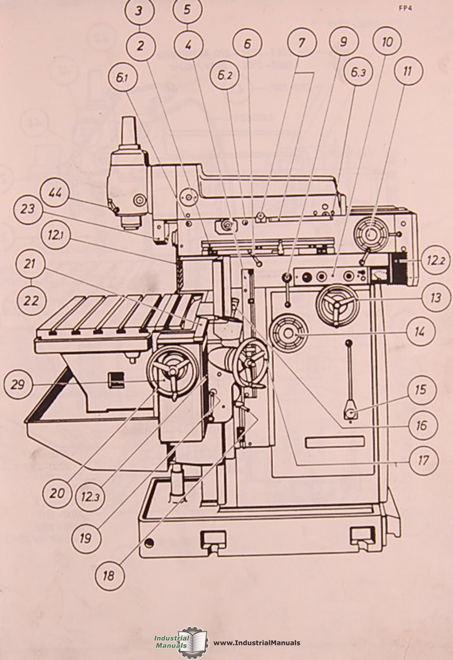 Deckel FP4, Milling Machine Parts Manual | eBay