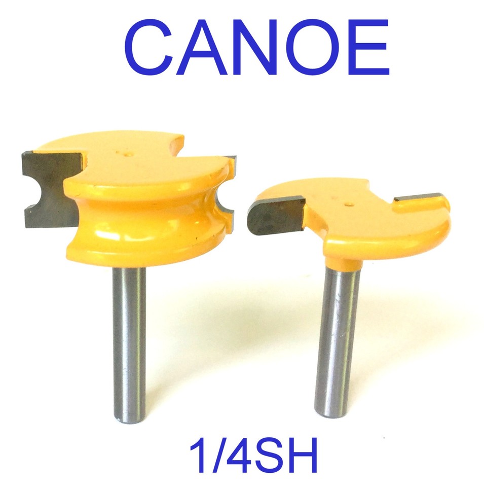 2 pc 1/4" Shank 1/4" Diameter Canoe Flute and Bead Joint Router Bit sct ...
