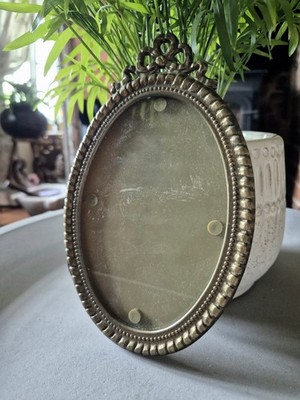 Antique Brass Ribbon Metal Photo Picture Frame French Gilt Victorian ...