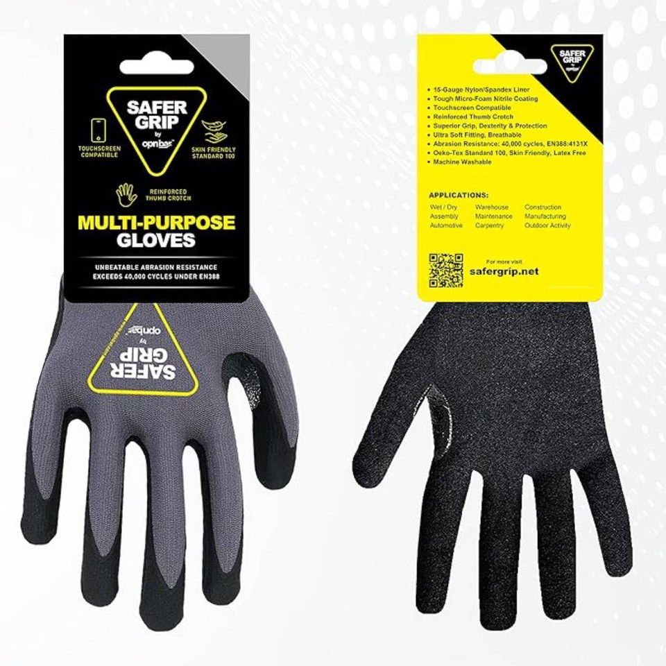 Warehouse Gloves with Touchscreen (2 Pack) - Safer Grip by OPNBar | eBay