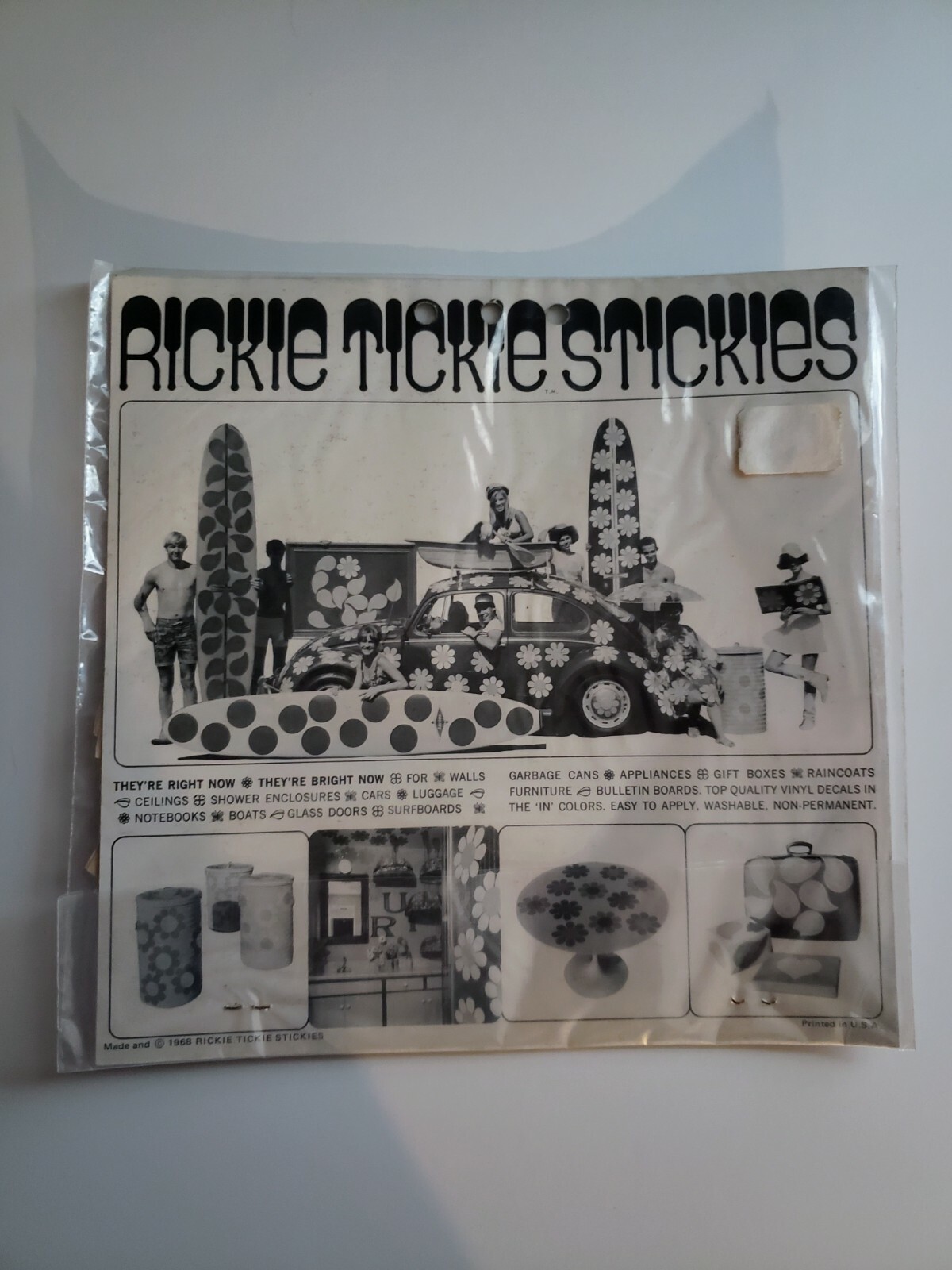 RARE RICKIE TICKIE STICKIES Red Poppy vinyl stickers 1968 NOS | eBay