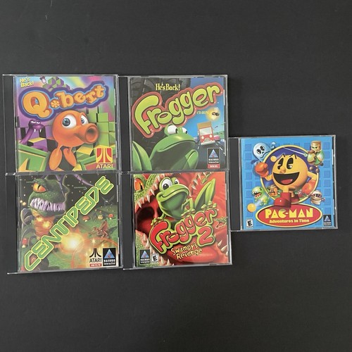 QBert Pac-Man Centipede Frogger PC 5 Lot Hasbro Windows 95/98 Atari ...