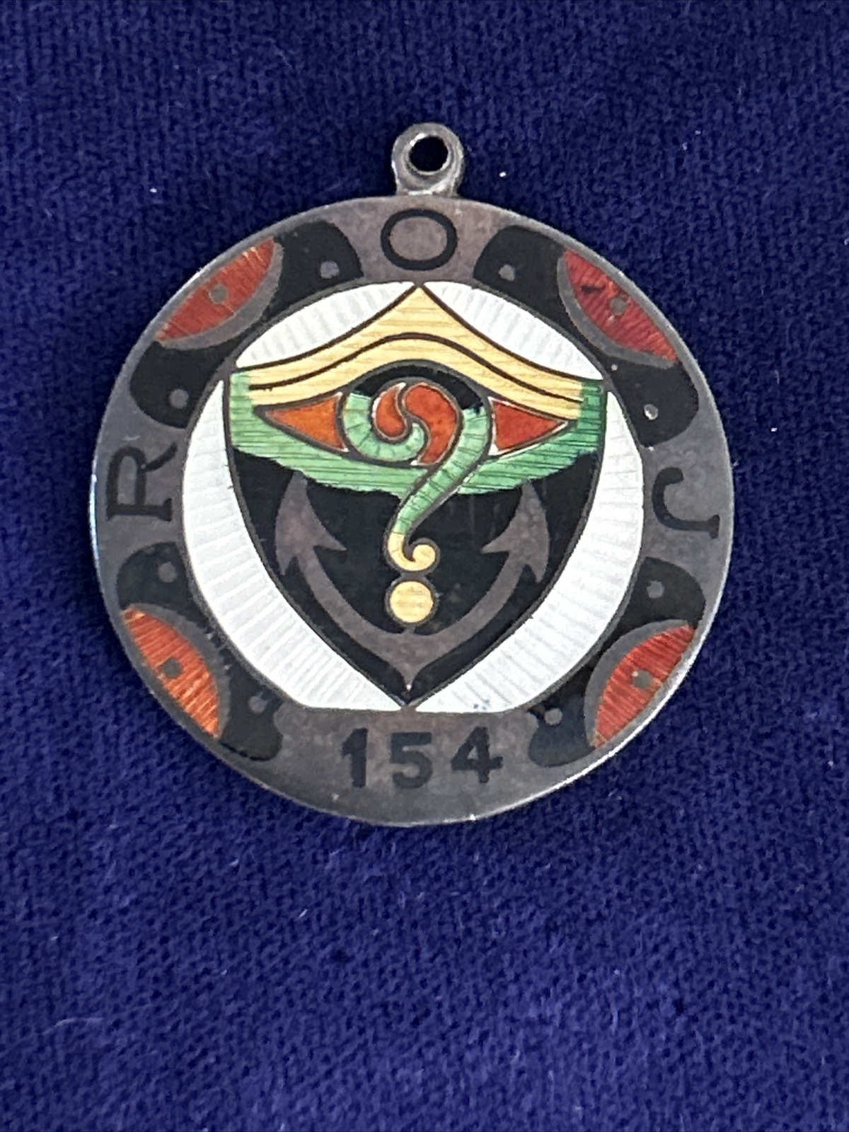Vintage ROJ Royal Order of Jesters enamel sterling Masonic medal ...