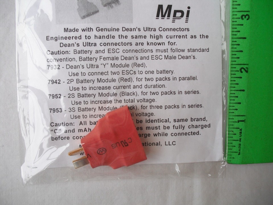Lot of 2 Maxx Products Mpi 7932, 2 ESC Battery Module, Red,RC R/C Plane ...