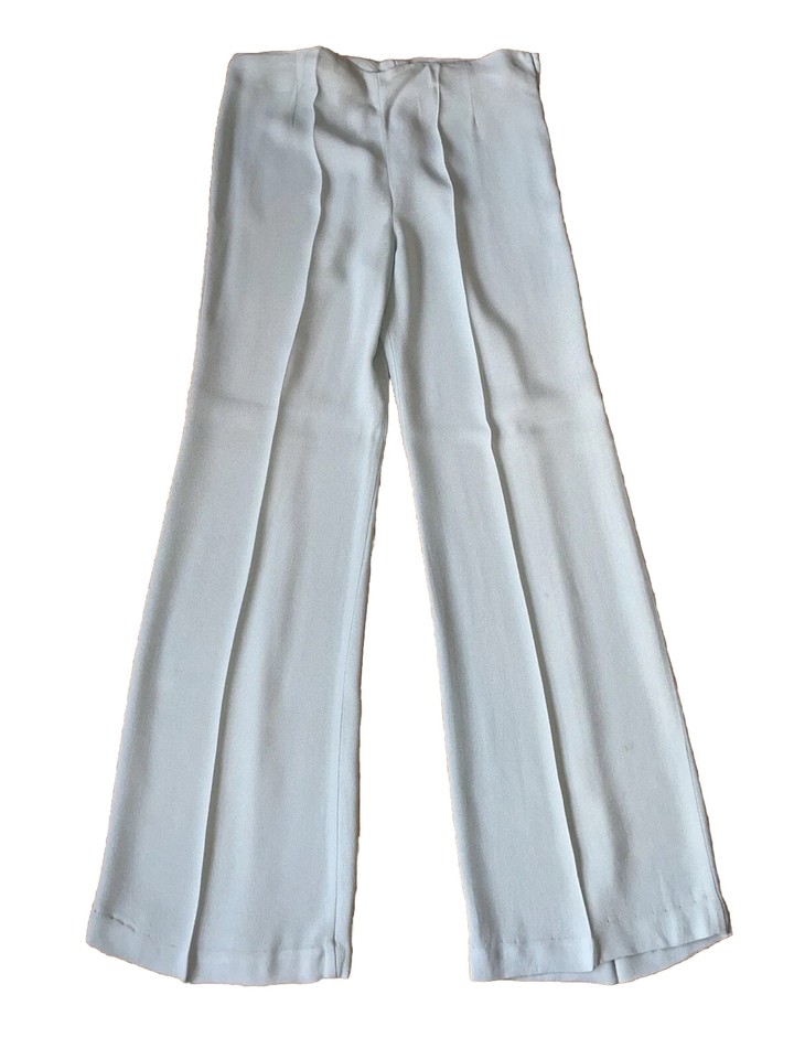 Vintage Biba Trouser Suit 2 Piece Jacket Medium Mint Green 70s Crepe ...