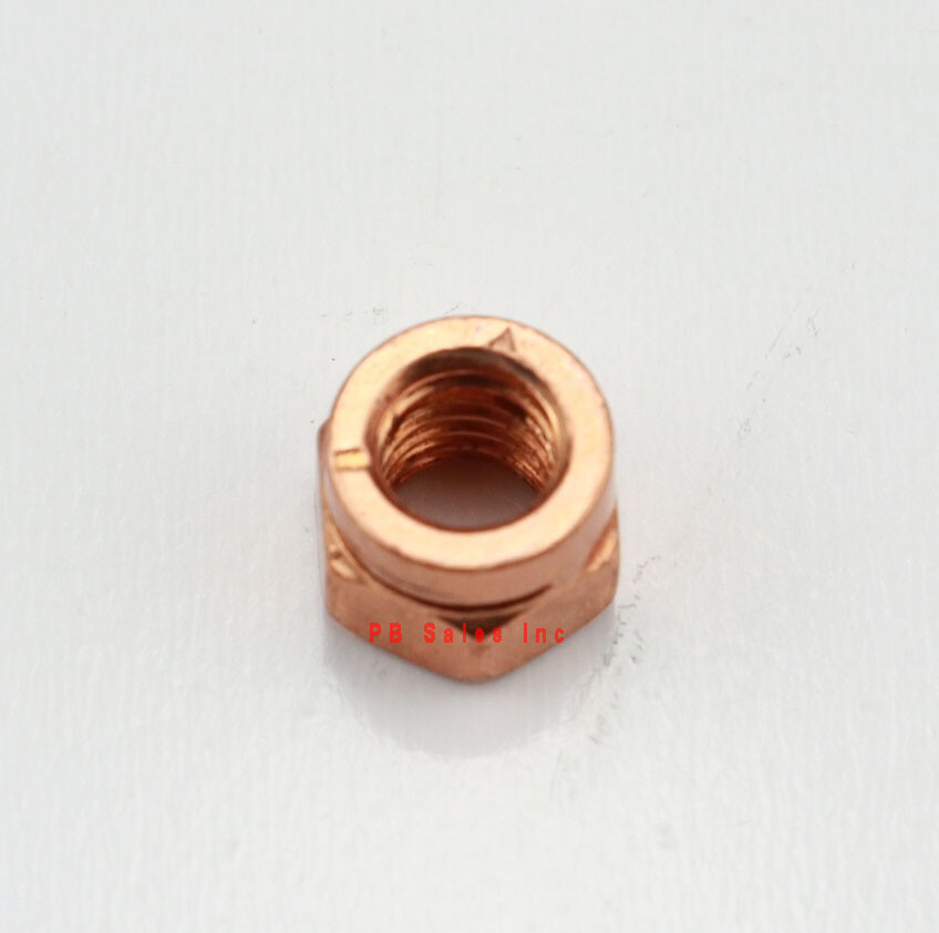M6x1.0 Metric Exhaust Nut With Locking Slit, Head Copper 9mm Hex 1042 ...
