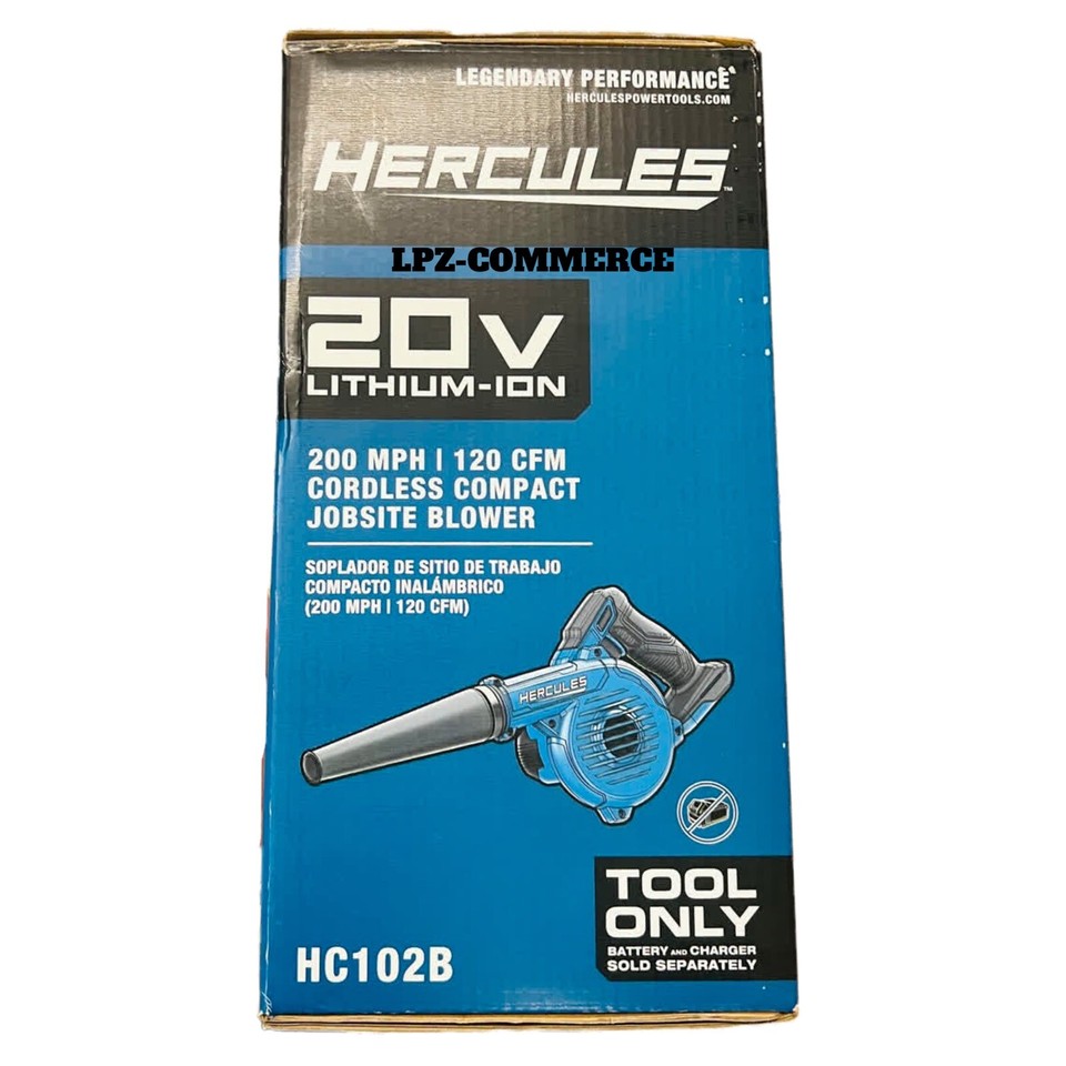 Hercules 20V Cordless Blower 20 Volt MAX Compact Jobsite 120 CFM (TOOL ...