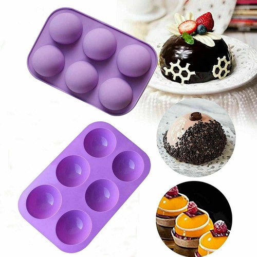 6Holes DIY Ball Sphere Mold Silicone Cakes Chocolate Candy Mould ...
