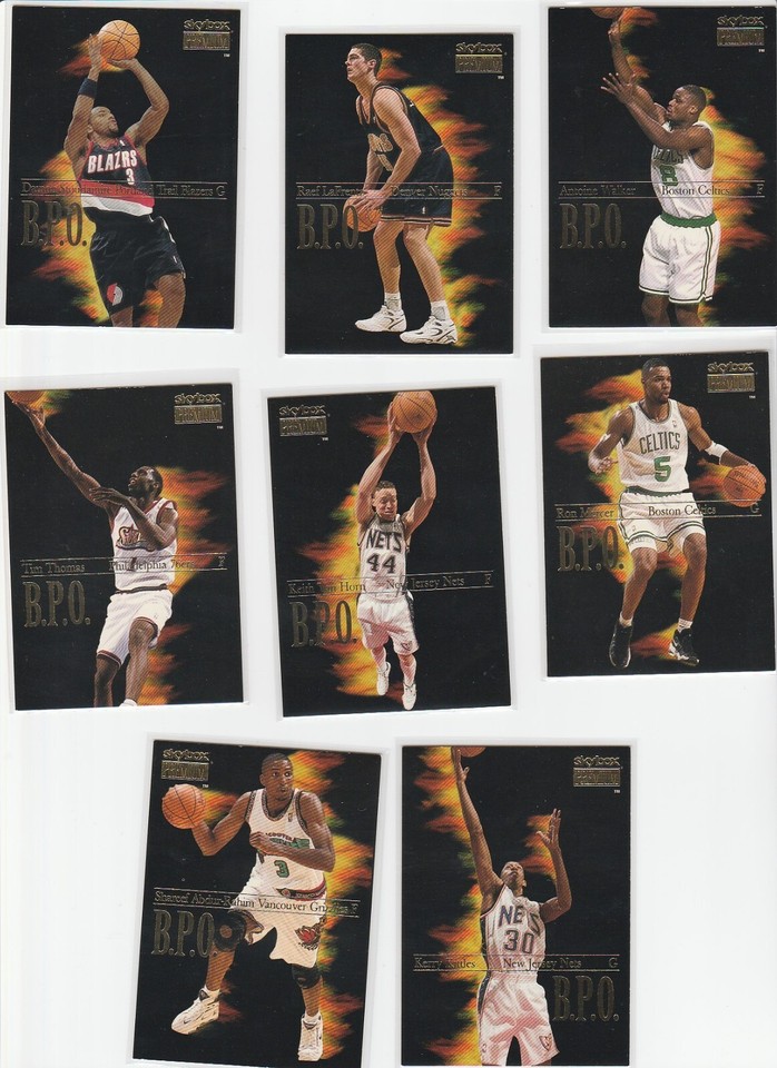 90's INSERTS LOT (14/15) 1998-99 SKYBOX B.P.O. VINCE CARTER RC KEMP ...