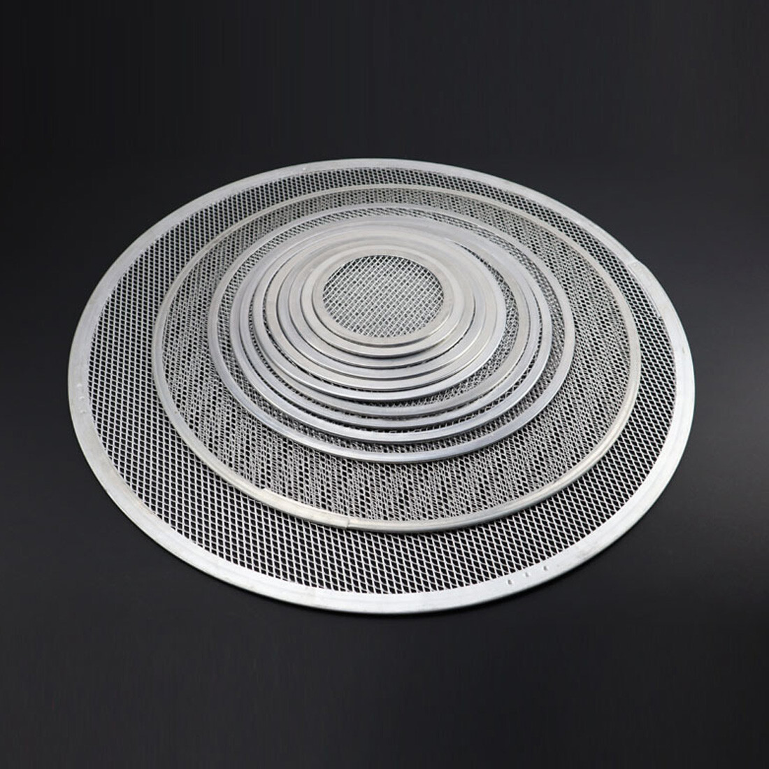 12x 10-16 in Seamless Round Pizza Screen Aluminum Mesh Pizza Mesh ...